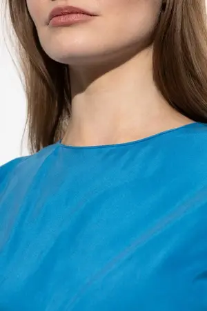 Tory Burch Cotton And Silk Blend Midi Dress - Blue