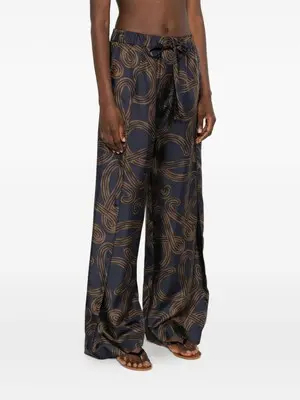 Loewe Printed Silk Trousers - Blue