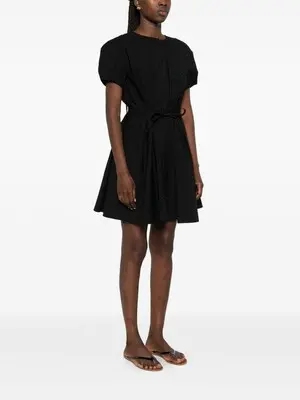 Loewe Cotton Short Dress With Anagram Embroidery