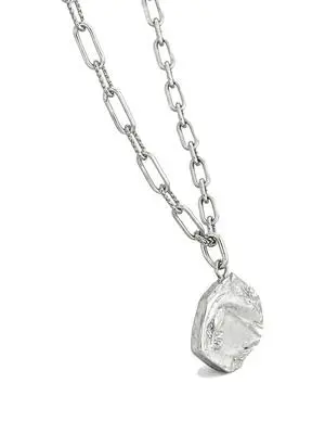 YOJ Hammered Pendant Cable-link Chain Necklace