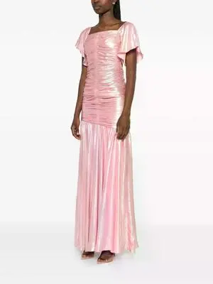 DUNESI Ruched Metallic Gown
