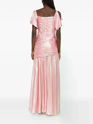 DUNESI Ruched Metallic Gown