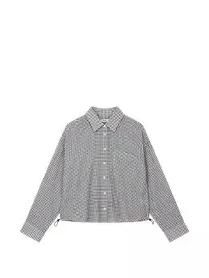 STUDIO TOMBOY Checkered Drawstring Shirt - White
