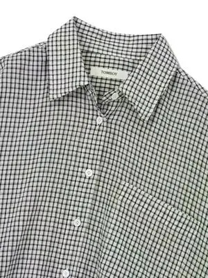 STUDIO TOMBOY Checkered Drawstring Shirt - White