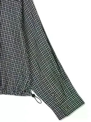 STUDIO TOMBOY Check-pattern Drawstring Shirt - Black
