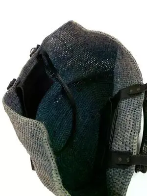 Balenciaga Raffia Basket Tote Bag - Grey