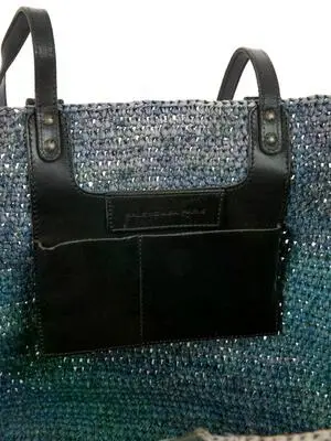Balenciaga Raffia Basket Tote Bag - Grey