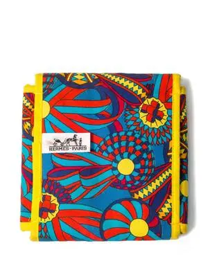 Hermès 1990s Printed Cotton Egg And Toast Set