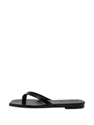 AeydĒ Renee Leather Flat Sandals - Black