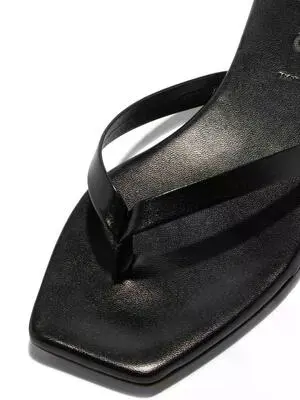 AeydĒ Renee Leather Flat Sandals - Black