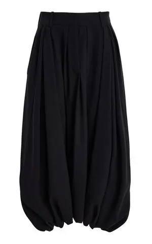 Michael Kors Draped Stretch-tissue Wool Crepe Culottes - Black