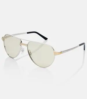 Cartier Santos De Aviator Sunglasses - Silver