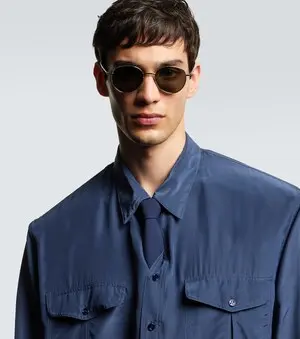 Saint Laurent Logo Round Eyeglasses