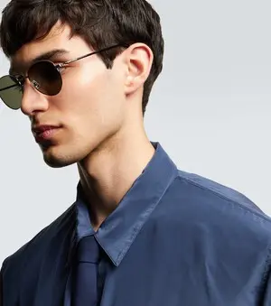 Saint Laurent Logo Round Eyeglasses