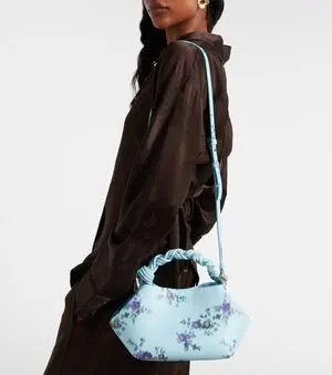 GANNI Bou Small Floral Top-handle Bag - Blue