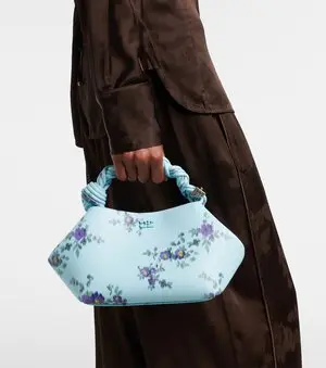 GANNI Bou Small Floral Top-handle Bag - Blue