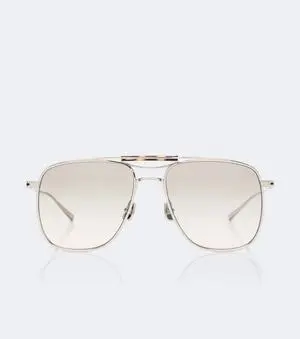 Brunello Cucinelli Sartorial Sunset Aviator Sunglasses - Silver