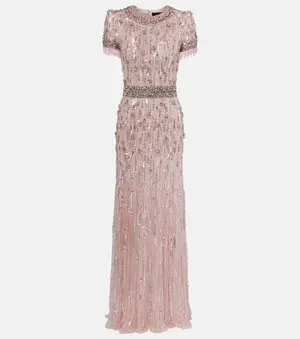 Jenny Packham Embellished Gown - Pink