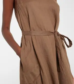 Velvet By Graham & Spencer Linen Midi Dress - Brown