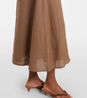 Velvet By Graham & Spencer Linen Midi Dress - Brown