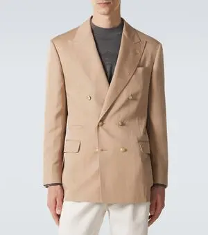 Brunello Cucinelli Silk And Linen Blazer - Brown