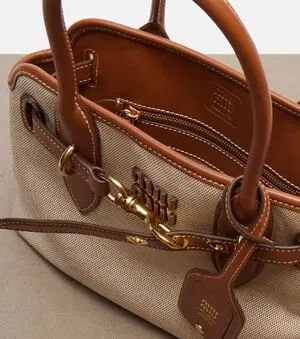 Miu Miu Aventure Small Canvas Tote Bag - Beige