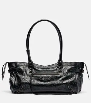 Balenciaga Le City East-west Leather Shoulder Bag - Black