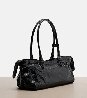 Balenciaga Le City East-west Leather Shoulder Bag - Black