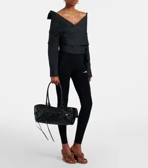 Balenciaga Le City East-west Leather Shoulder Bag - Black