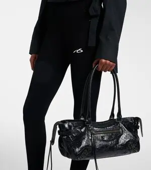 Balenciaga Le City East-west Leather Shoulder Bag - Black