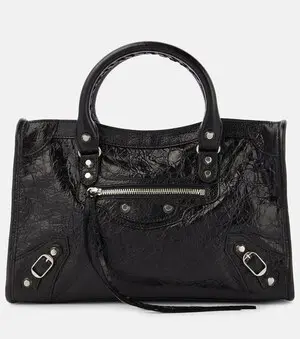Balenciaga Balenciaga Le City Small Leather Top-Handle Bag Black