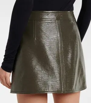 COURREGES Courrèges Vinyl Cotton-blend Miniskirt - Brown
