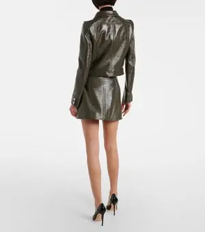COURREGES Courrèges Vinyl Cotton-blend Miniskirt - Brown