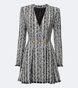 Balmain Tweed Mini Dress - Black