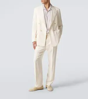 UMIT BENAN Pietro Silk And Cotton-blend Suit Jacket