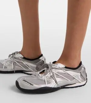 Balenciaga Grey Mix/blk/white Radar Sneakers - Silver