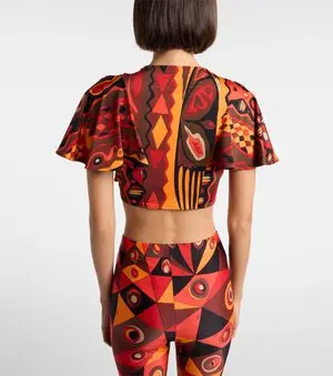 Emilio Pucci Kwango Jersey Satin Crop Top - Orange