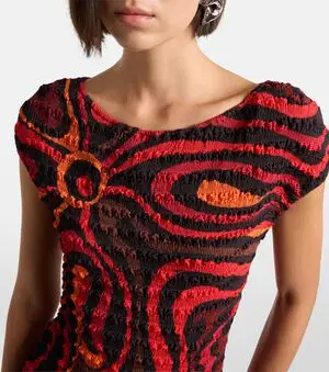 Emilio Pucci Marmo Smocked Minidress - Orange