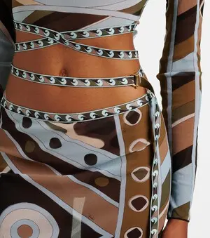 Emilio Pucci Vivara Tulle Crop Top - Multicoloured