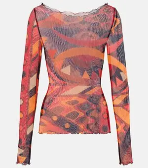 Emilio Pucci Vivara Tulle Crop Top - Orange
