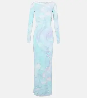 Emilio Pucci Orchidee Tulle Maxi Dress - Multicoloured