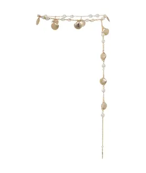 Oseree Embellished Chain Belt With Faux Pearls - Gold