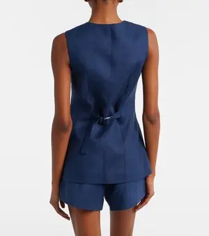 Posse Matilda Linen Vest - Blue