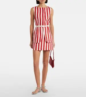 Posse Pamela Striped Linen Vest - Red