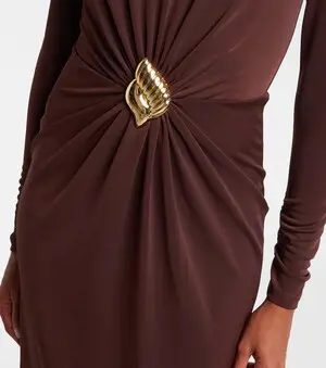Rebecca Vallance Embellished Gathered Jersey Gown