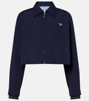Prada Poplin Blouson Jacket - Blue