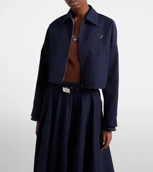 Prada Poplin Blouson Jacket - Blue