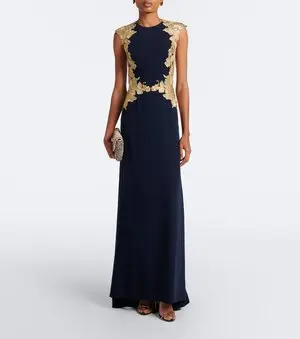 Costarellos Embroidered Gown