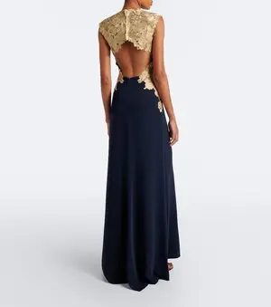 Costarellos Embroidered Gown