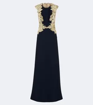 Costarellos Embroidered Gown - Blue